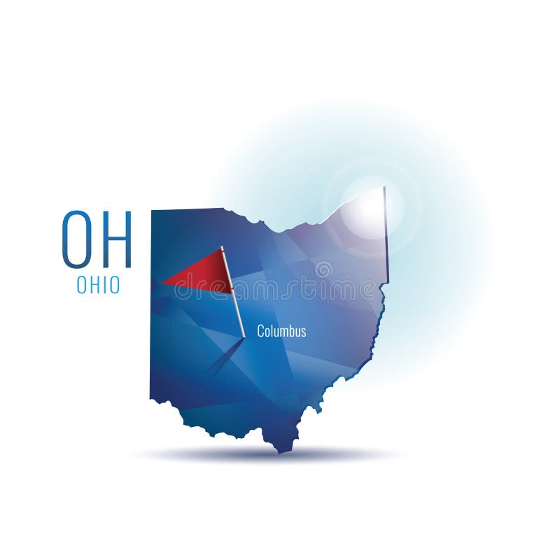 Ohio Map with Capital City. Vector Illustration Decorative Design Stock ...
