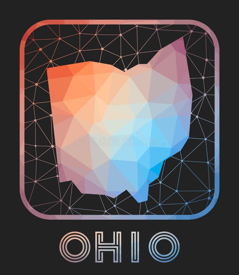 Ohio map design. stock vector. Illustration of mesh - 178571681