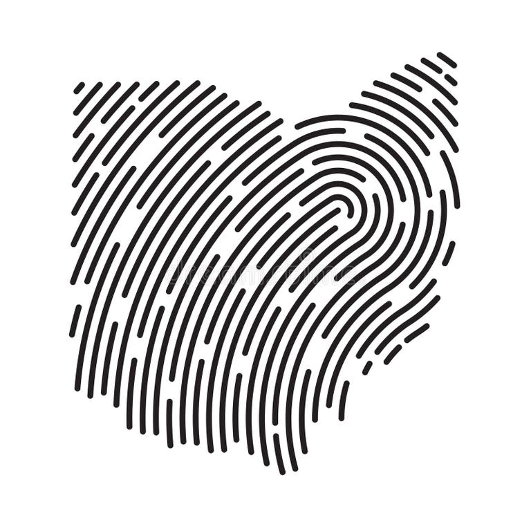 Ohio Map Filled with Fingerprint Pattern Stock Vector - Illustration of ...