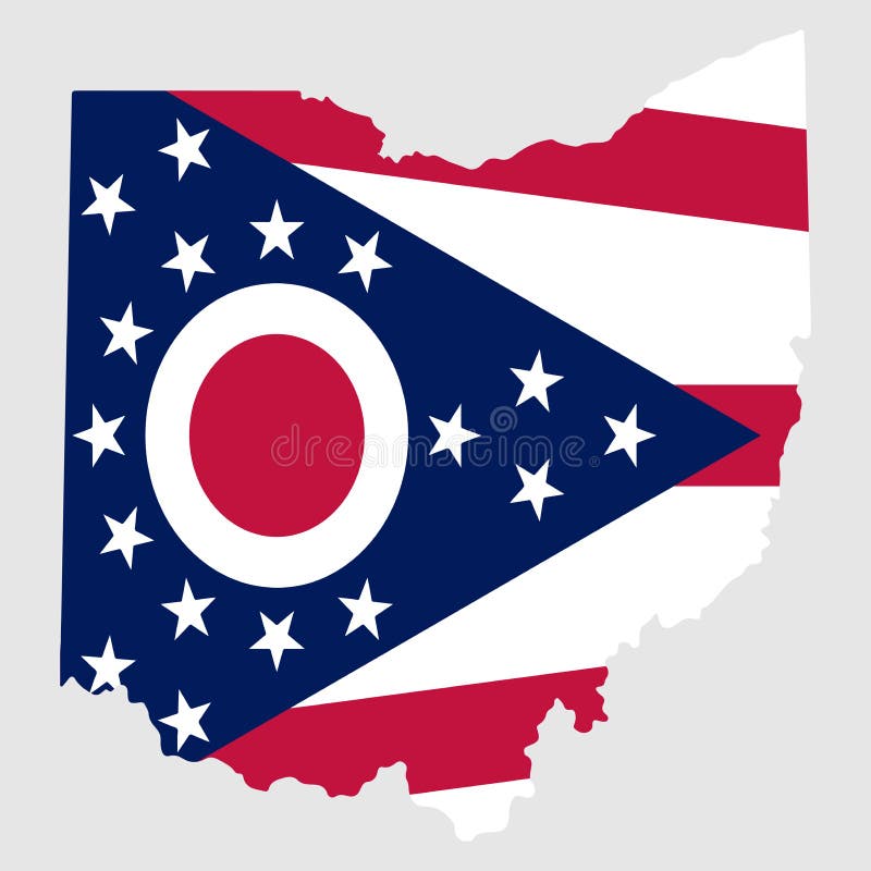 Ohio Map Flag State Vector Illustration Stock Vector - Illustration of ...