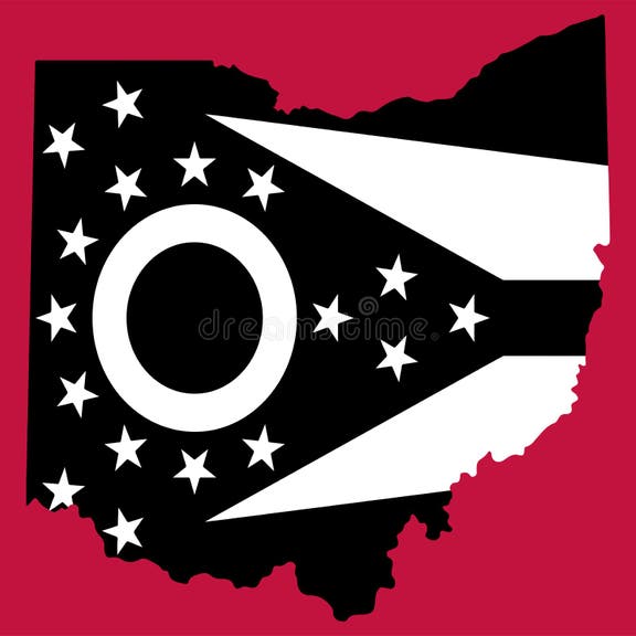 Ohio Map Flag State Vector Illustration Stock Vector - Illustration of ...