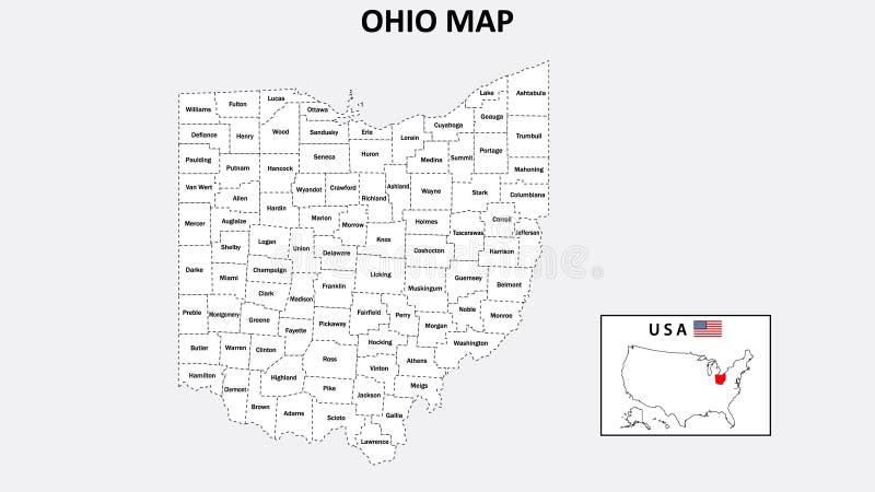 Ohio Map. State and District Map of Ohio Stock Vector - Illustration of ...