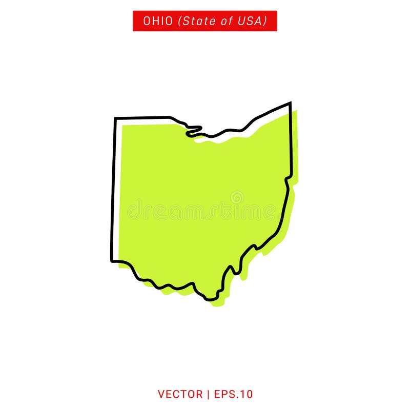 Ohio Map Vector Design Template. Stock Vector - Illustration of ...