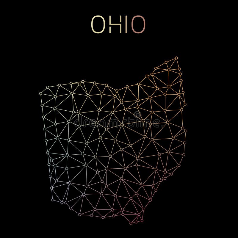 Ohio network map. stock vector. Illustration of connect - 92839298