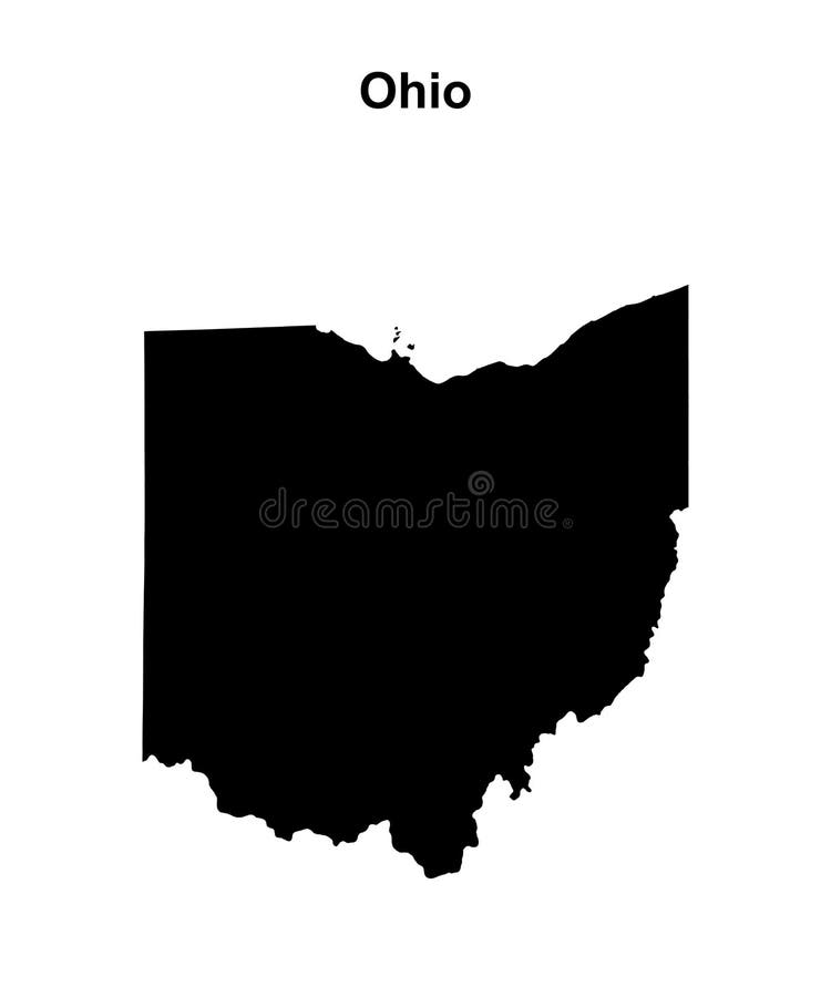 Ohio outline map stock vector. Illustration of design - 360688712