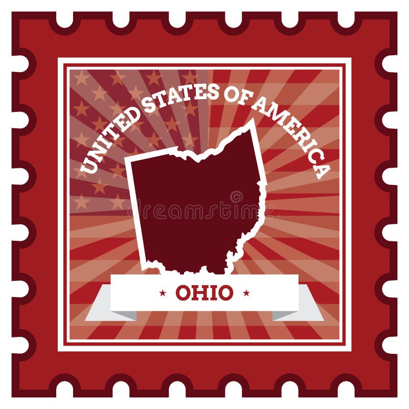 Ohio Postage Stamp. Vector Illustration Decorative Design Stock Vector ...