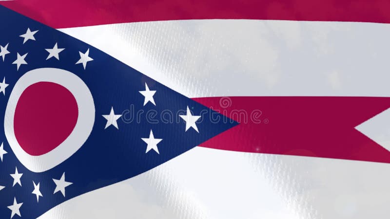 Ohio Realistic Flag Animation. Stock Video - Video of travel, animation ...