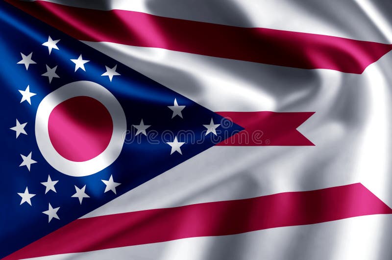 Ohio Realistic Flag Illustration. Stock Illustration - Illustration of ...