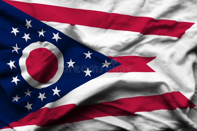Ohio Realistic Flag Illustration. Stock Illustration - Illustration of ...