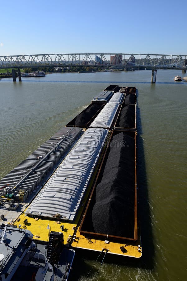 River Barge with Loading Ramp Stock Photo - Image of outside, cable ...