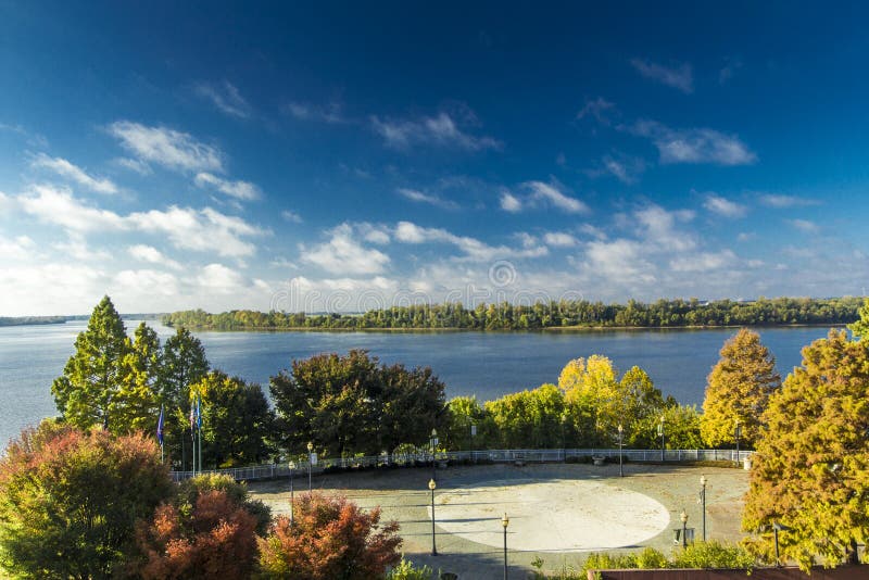View of the Ohio River at Evansville, Indiana in Fall Stock Image ...