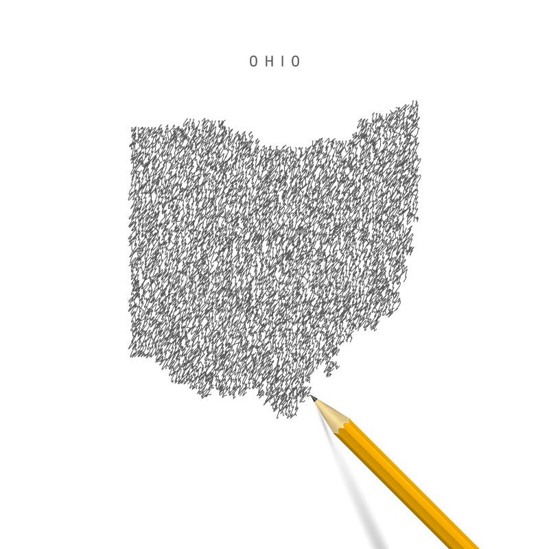 Ohio Sketch Scribble Map Isolated on White Background. Hand Drawn ... Ohio Sketch Scribble Map Isolated on White Background. Hand Drawn ...