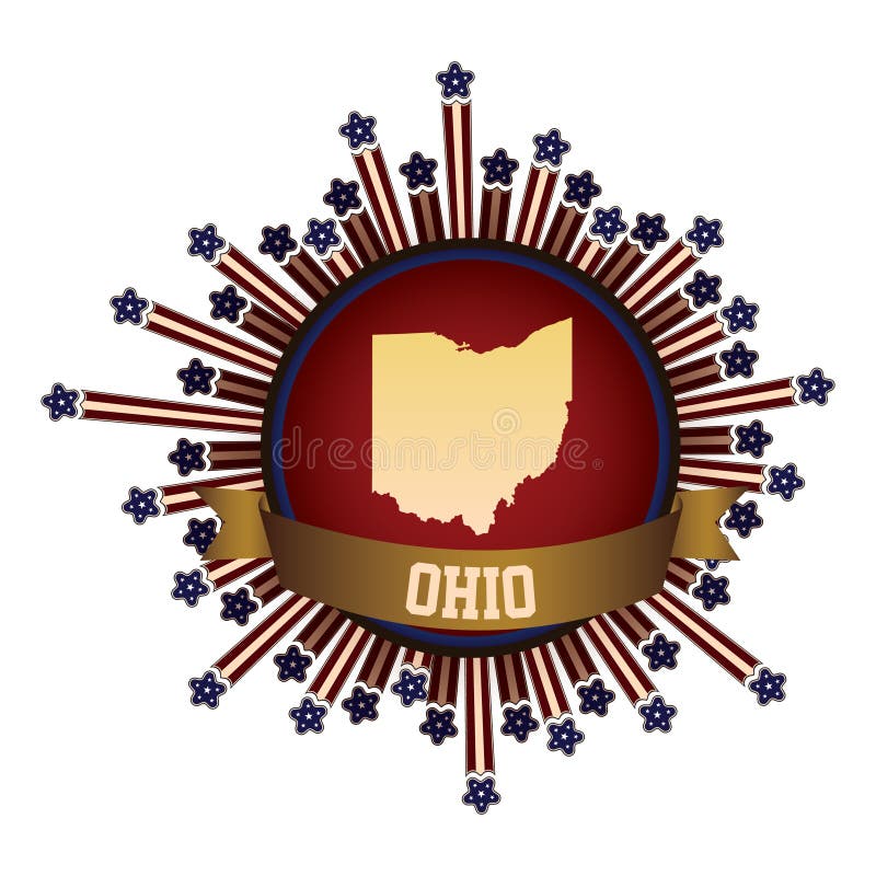 Ohio State Button with Banner. Vector Illustration Decorative Design ...