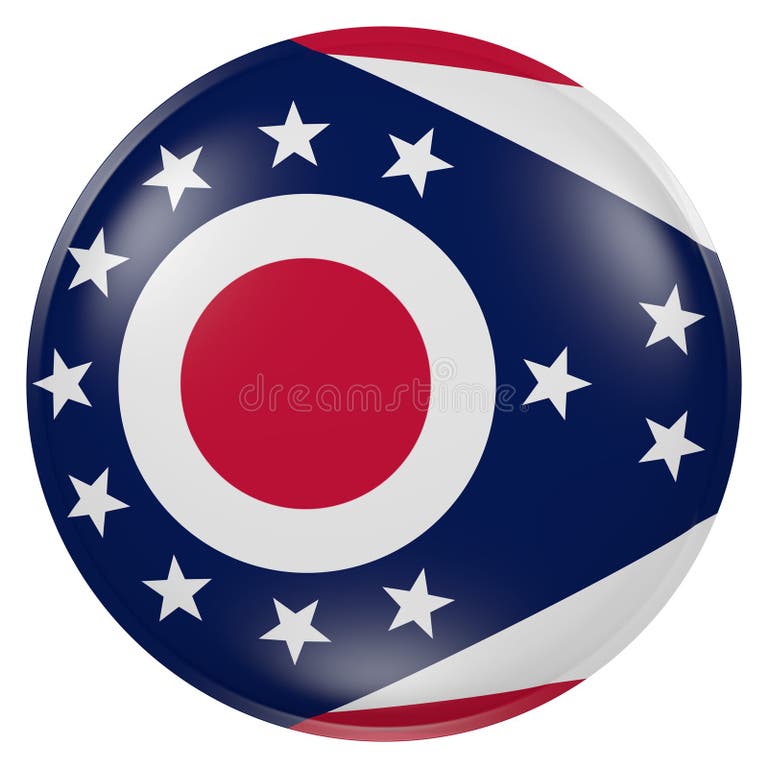Ohio State flag button stock illustration. Illustration of ohio - 95608941