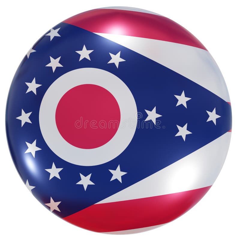 Ohio State flag button stock illustration. Illustration of concept ...