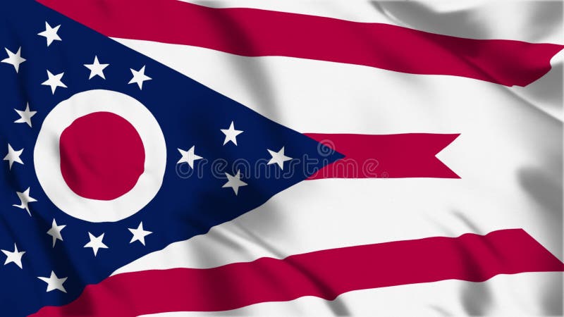 Ohio State Flag and Airplane Fly. Flight and Travel Concept Stock ...