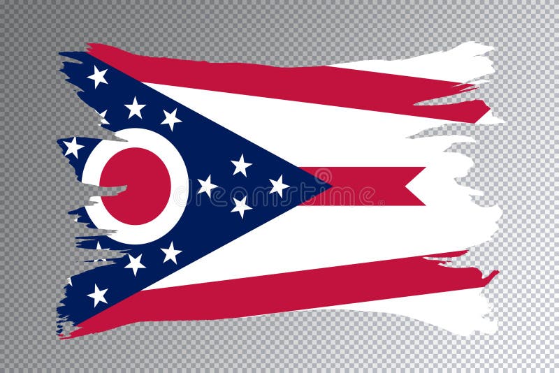 Ohio Flag and Map, Transparent Background Stock Illustration ...