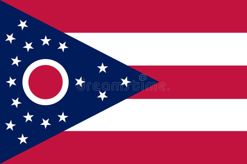 Ohio State Flag Vector Illustration. Stock Vector - Illustration of ...