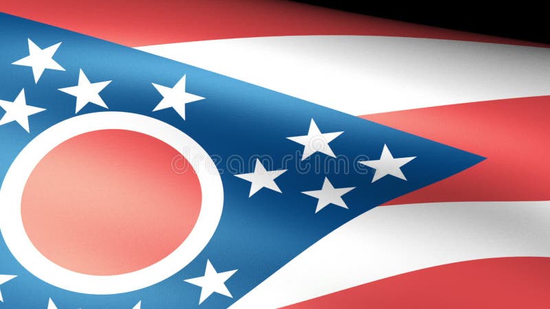 Ohio State Flag and Airplane Fly. Flight and Travel Concept Stock ...