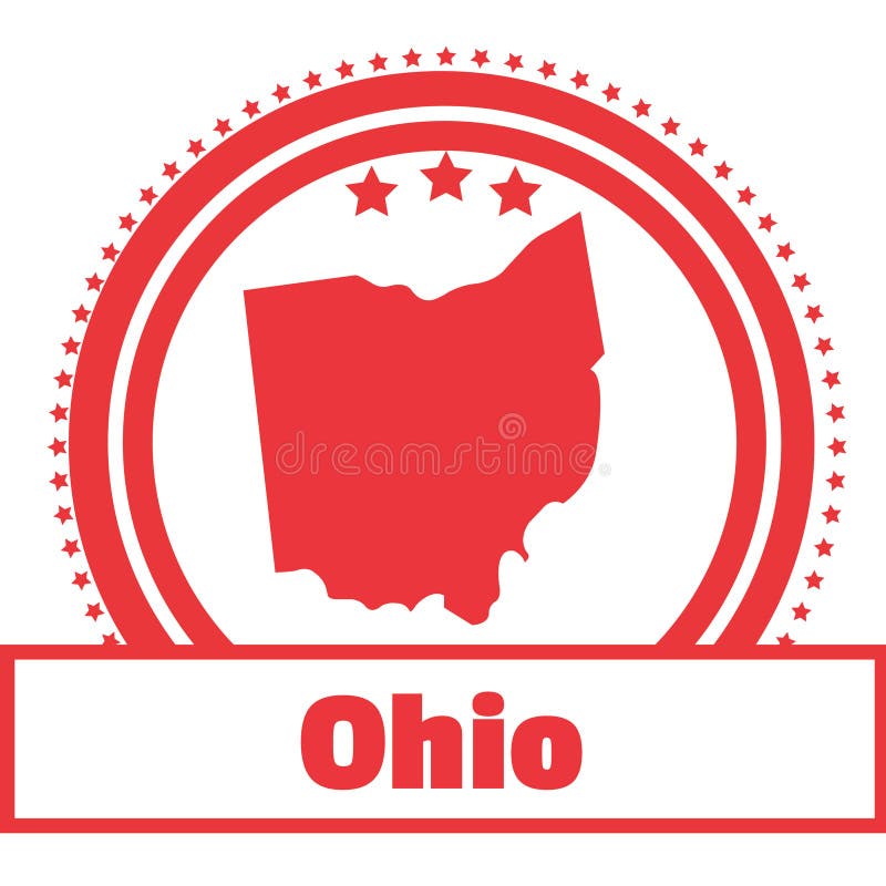 Ohio State Map Label. Vector Illustration Decorative Design Stock ...