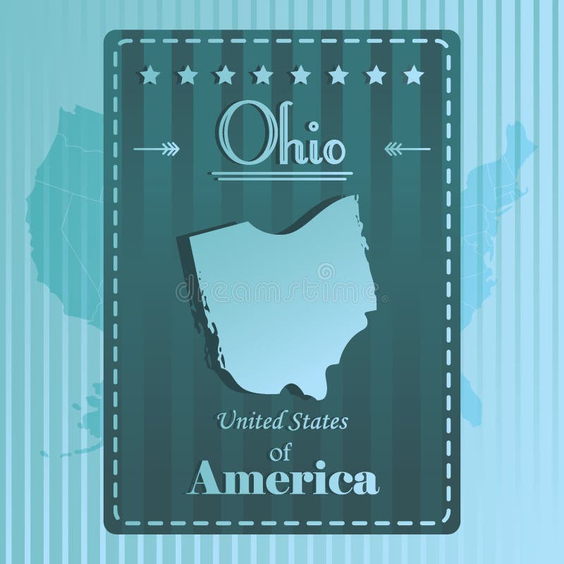 Ohio State Map Label. Vector Illustration Decorative Design Stock ...
