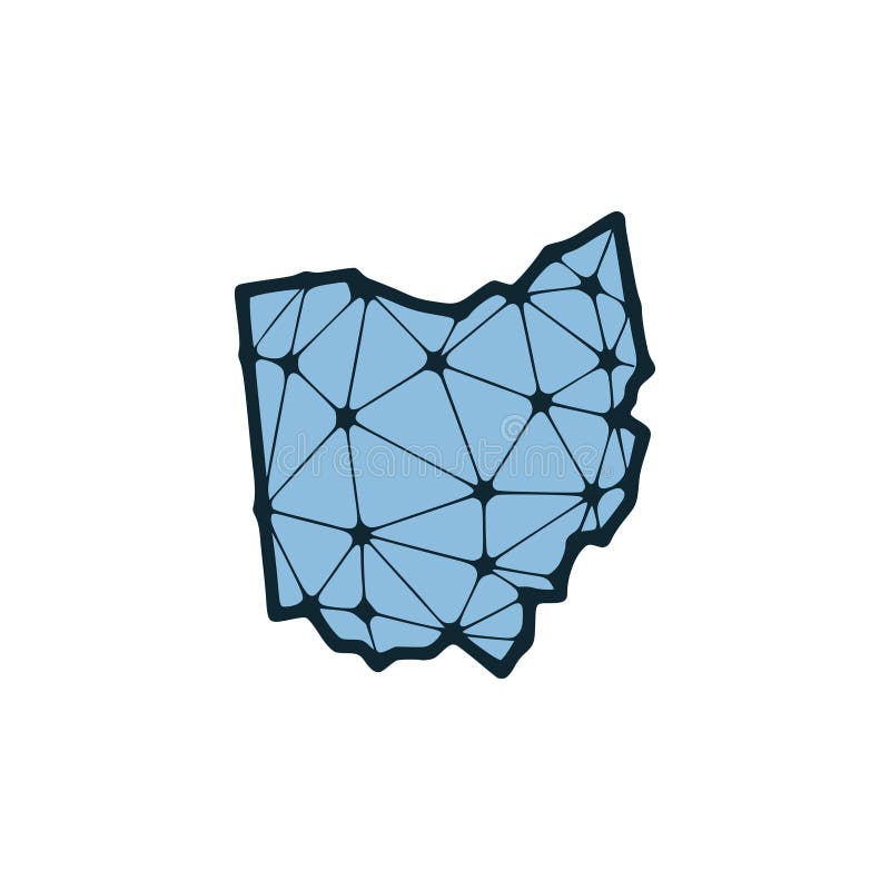 Ohio State Map Polygonal Illustration Made of Lines and Dots Stock ...