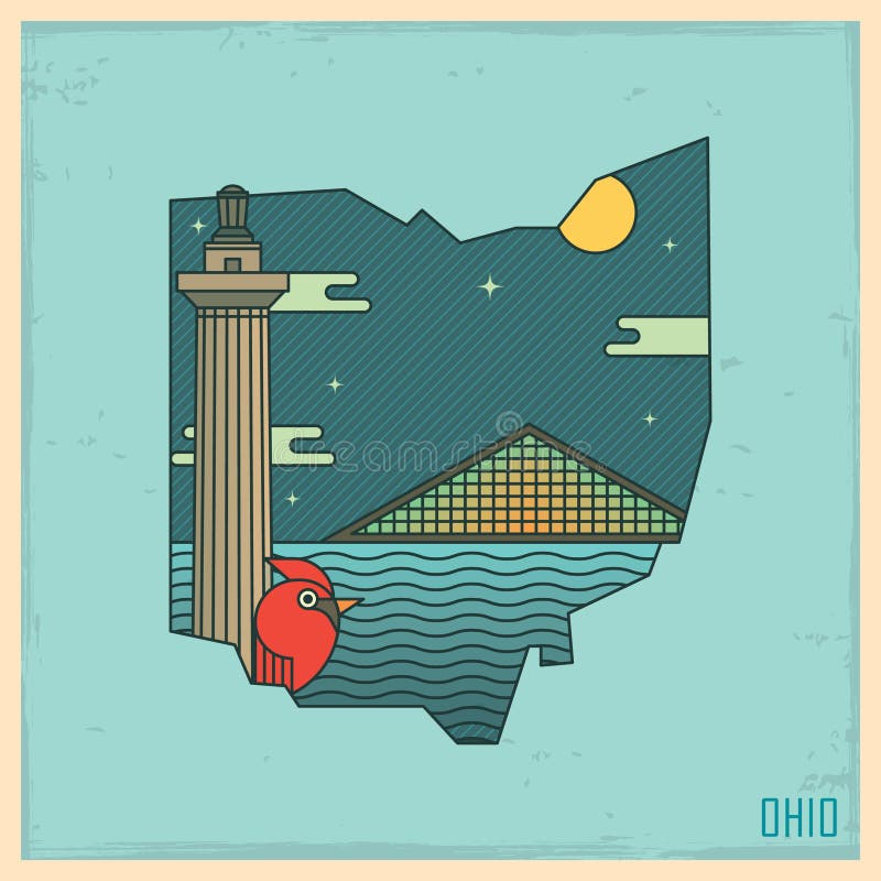 Ohio State Map. Vector Illustration Decorative Design Stock Vector ...