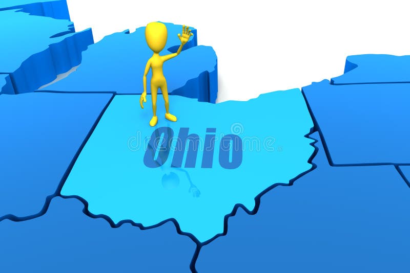 Ohio State Outline with Yellow Stick Figure Stock Illustration ...
