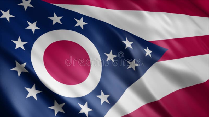 Ohio State (USA) Flag Animation with Seamless Loop Stock Video - Video ...