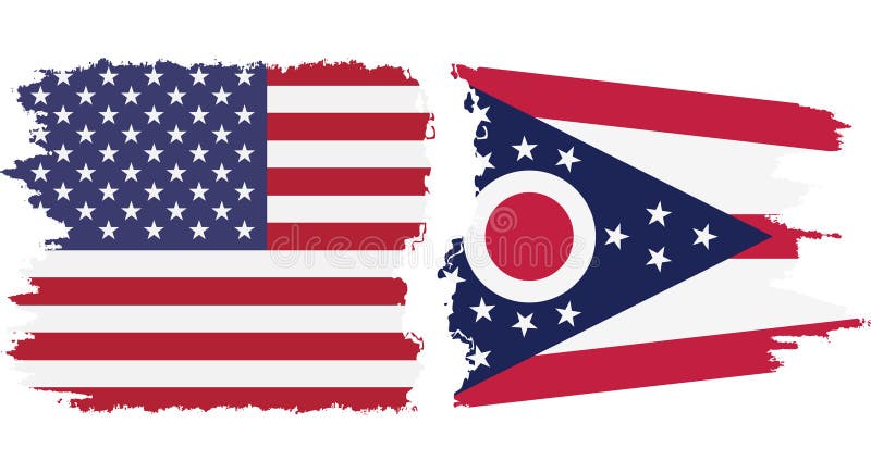 Ohio State and USA Grunge Flags Connection Vector Stock Vector ...