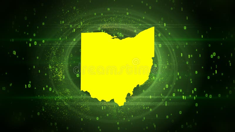 Ohio State (USA) Map on Digital Background Stock Illustration ...