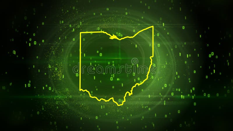 Ohio State (USA) Map on Digital Background Stock Illustration ...