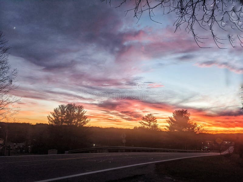 Ohio sunset stock image. Image of reflection, light - 208803799
