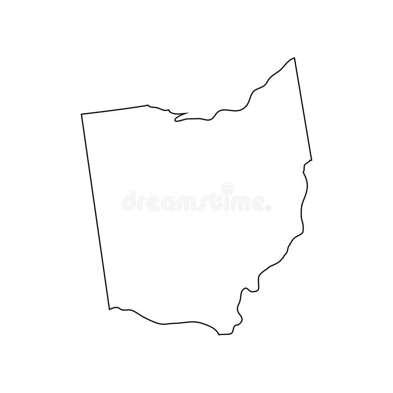 Ohio - U.S. State. Contour Line in Black Color. Vector Illustration ...