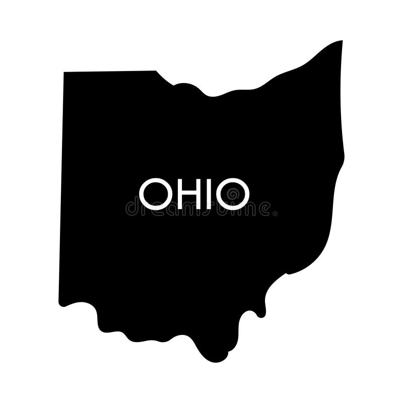 Ohio a US State Black Element Isolated on White Background. Stock ...