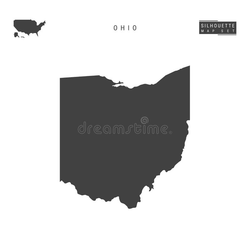 Ohio US State Vector Map Isolated on White Background. High-Detailed ...