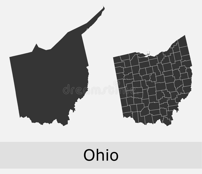 Ohio counties vector map stock illustration. Illustration of graphic ...