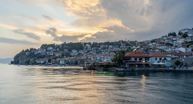 Ohrid and Lake Ohrid stock image. Image of town, tour - 327931775