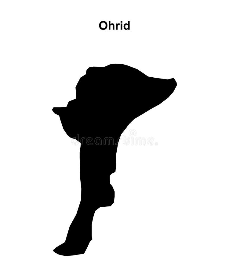 Ohrid outline map stock illustration. Illustration of template - 360608487