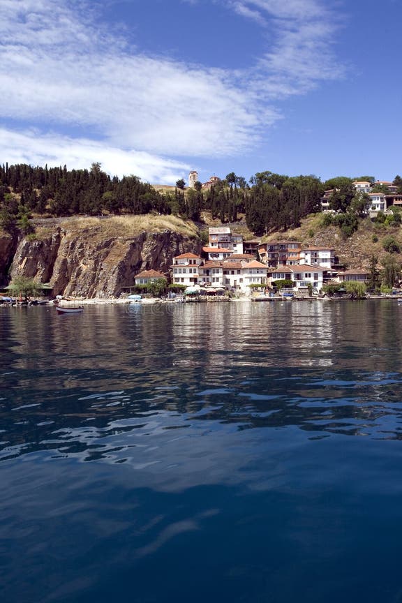 Ohrid postcard 1 stock image. Image of ohrid, lake, jezero - 5489677