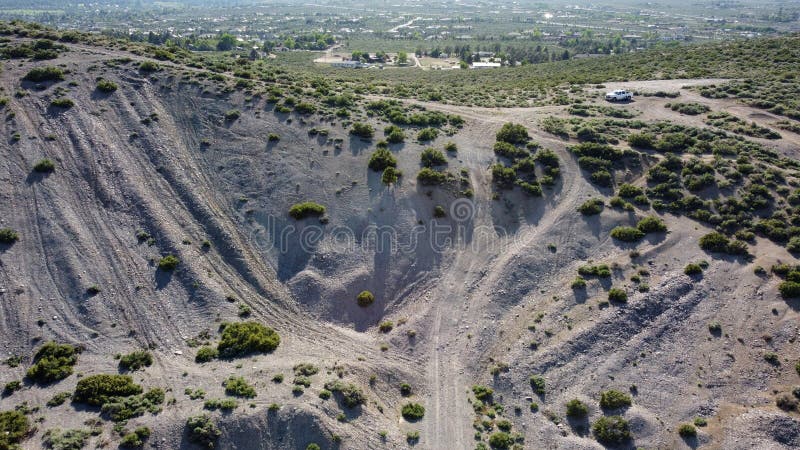 OHV Area with Steep Rutted Paths Going Up Out of the Pit. Dirt Bike ...