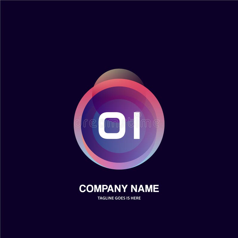 OI Initial Logo with Colorful Circle Template Vector Stock Vector ...