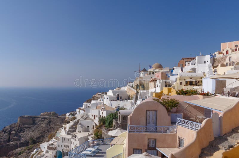 Oia town on Santorini stock photo. Image of nature, building - 79391534