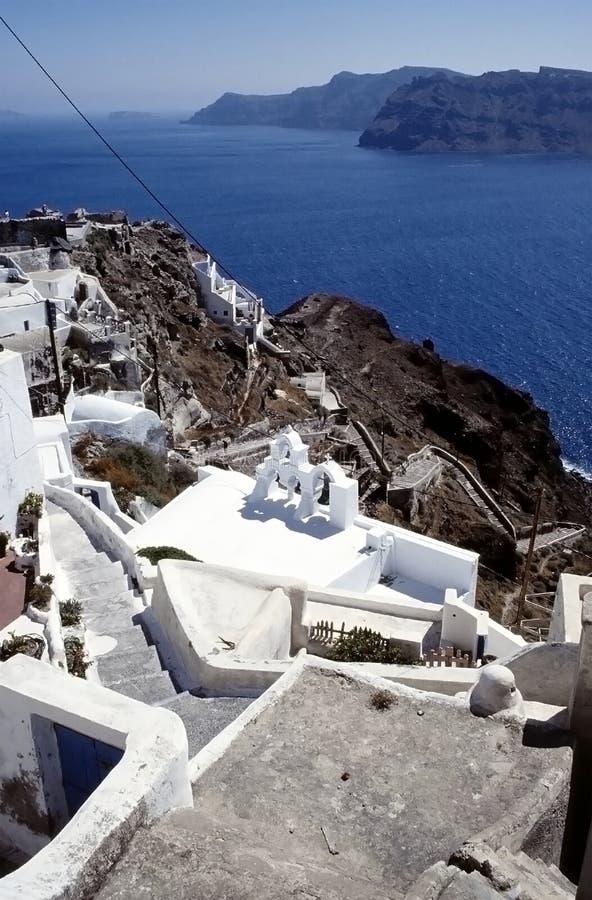 Oia village landscape stock photo. Image of view, cyclades - 20843468