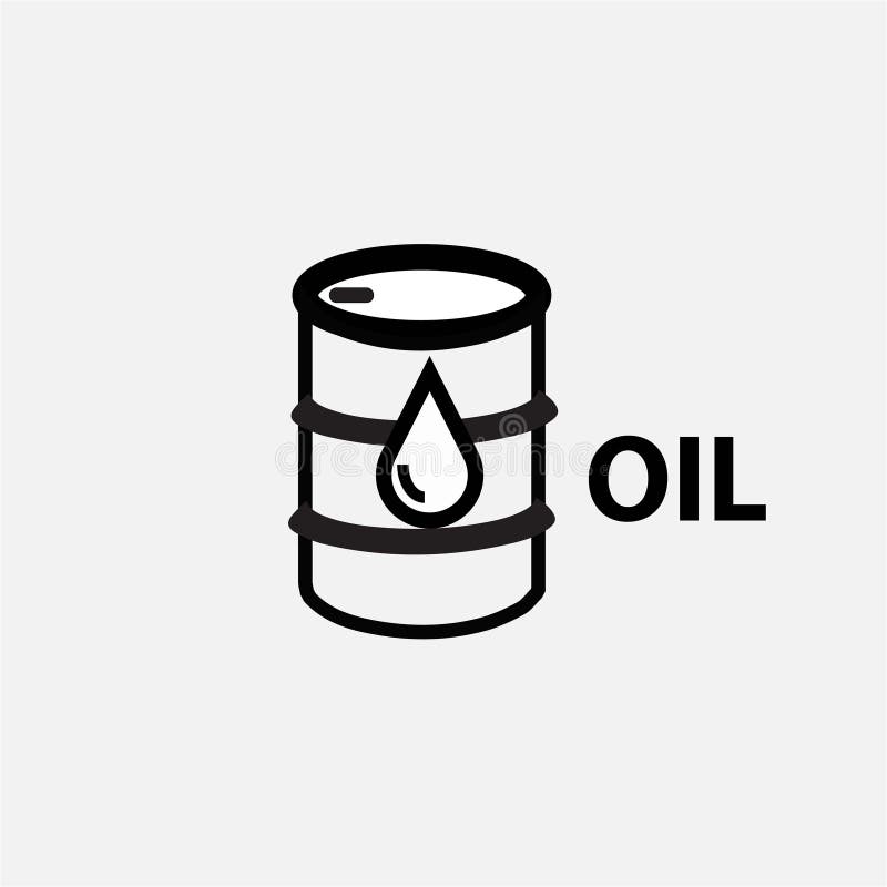 Oil Drum Symbol with a Drop and Text Oil Stock Vector - Illustration of ...
