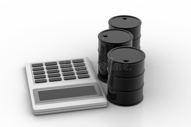 Oil barrel with calculator stock illustration. Illustration of ...