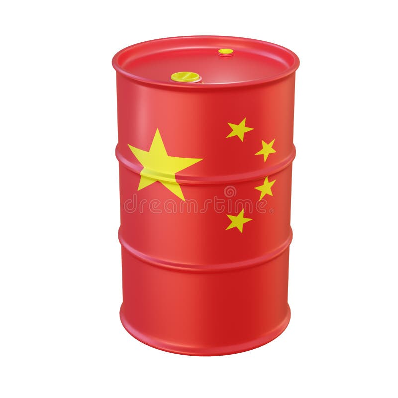 Oil barrel in china flag stock illustration. Illustration of industrial ...