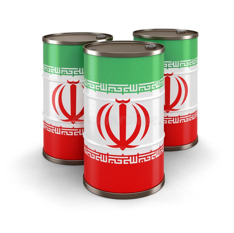Oil barrel in Iran flag stock illustration. Illustration of inflation ...