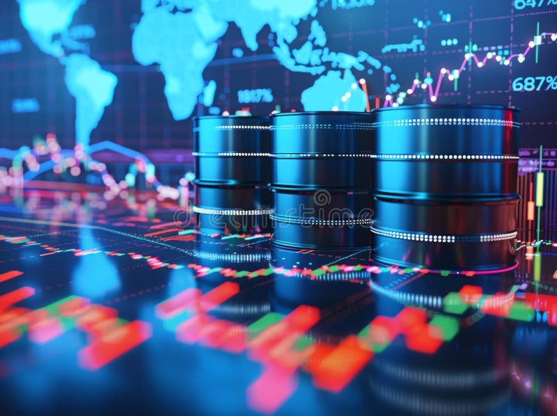 Oil Barrel Graph with Arrows Indicating an Increasing Oil Price. Stock ...