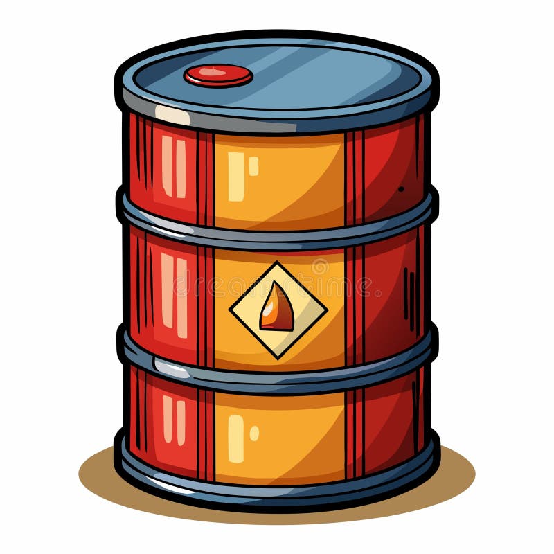 Oil Barrel Hazard White Background Stock Vector - Illustration of ...